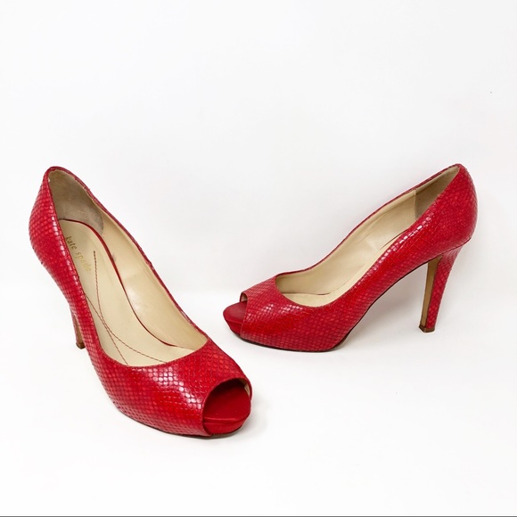 kate spade | Shoes | Kate Spade Red Snake Embossed High Heels | Poshmark